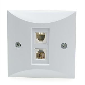 Wall plate boxes » Wall box, 2x4C,ABS,white